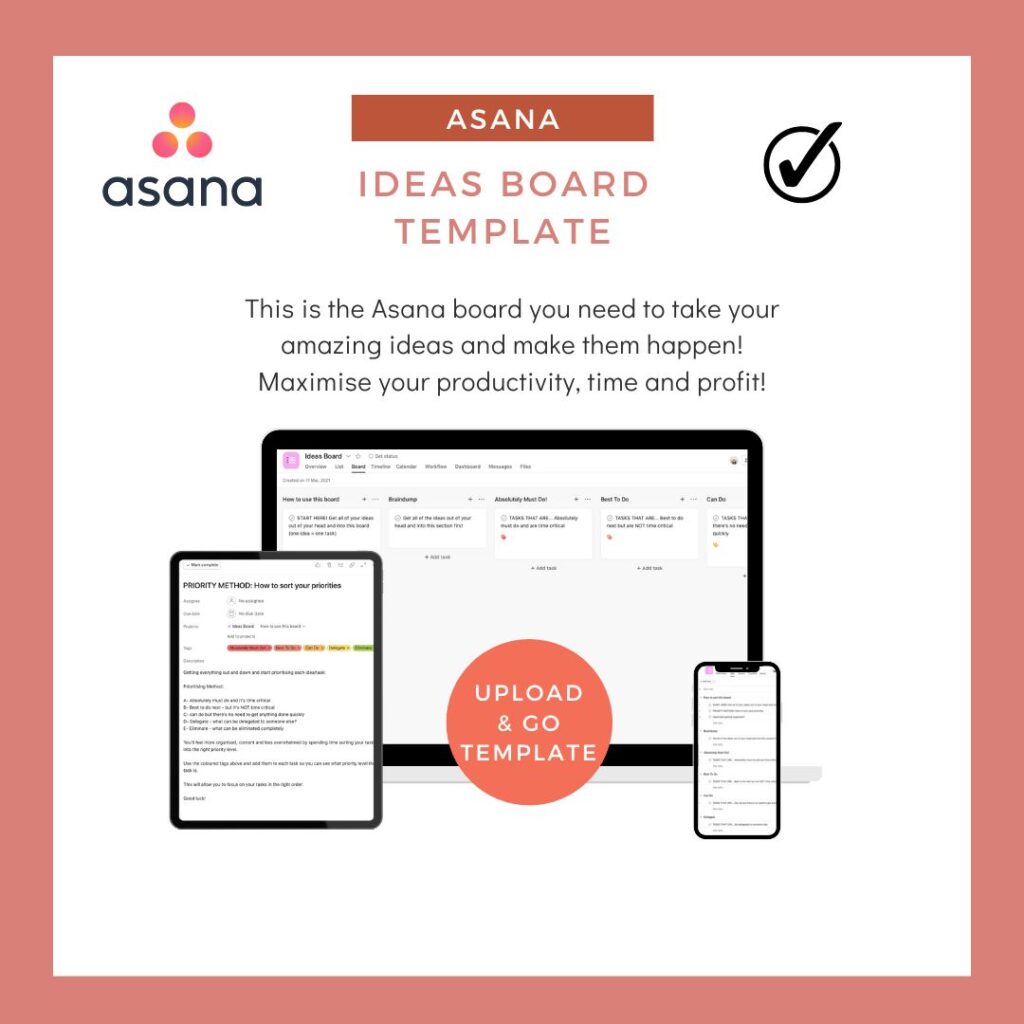 Asana Ideas Board Template - https://karenvivarelli.com.au/staging
